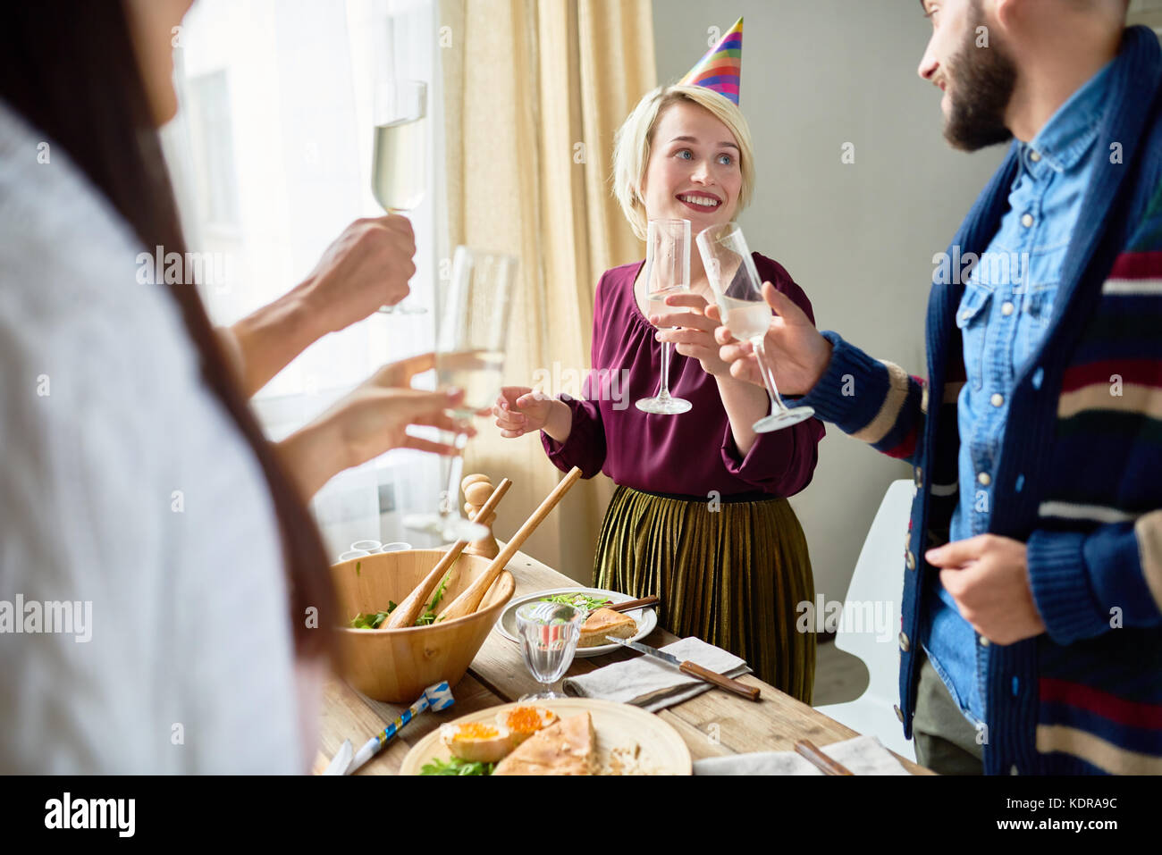 Friends Celebrating Birthday Together Stock Photo - Alamy