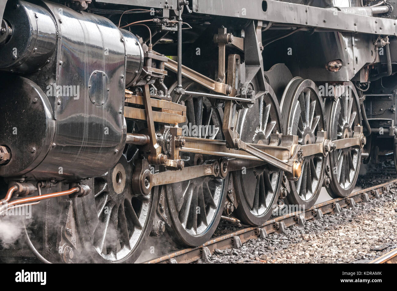 old fashioned steam train drive wheels ,steam engine, railway Stock ...