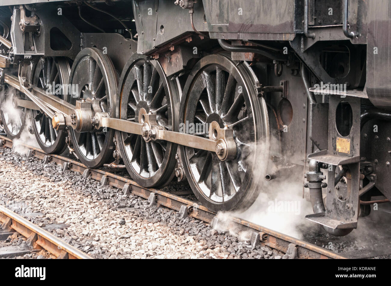 old fashioned steam train drive wheels ,steam engine, railway Stock ...