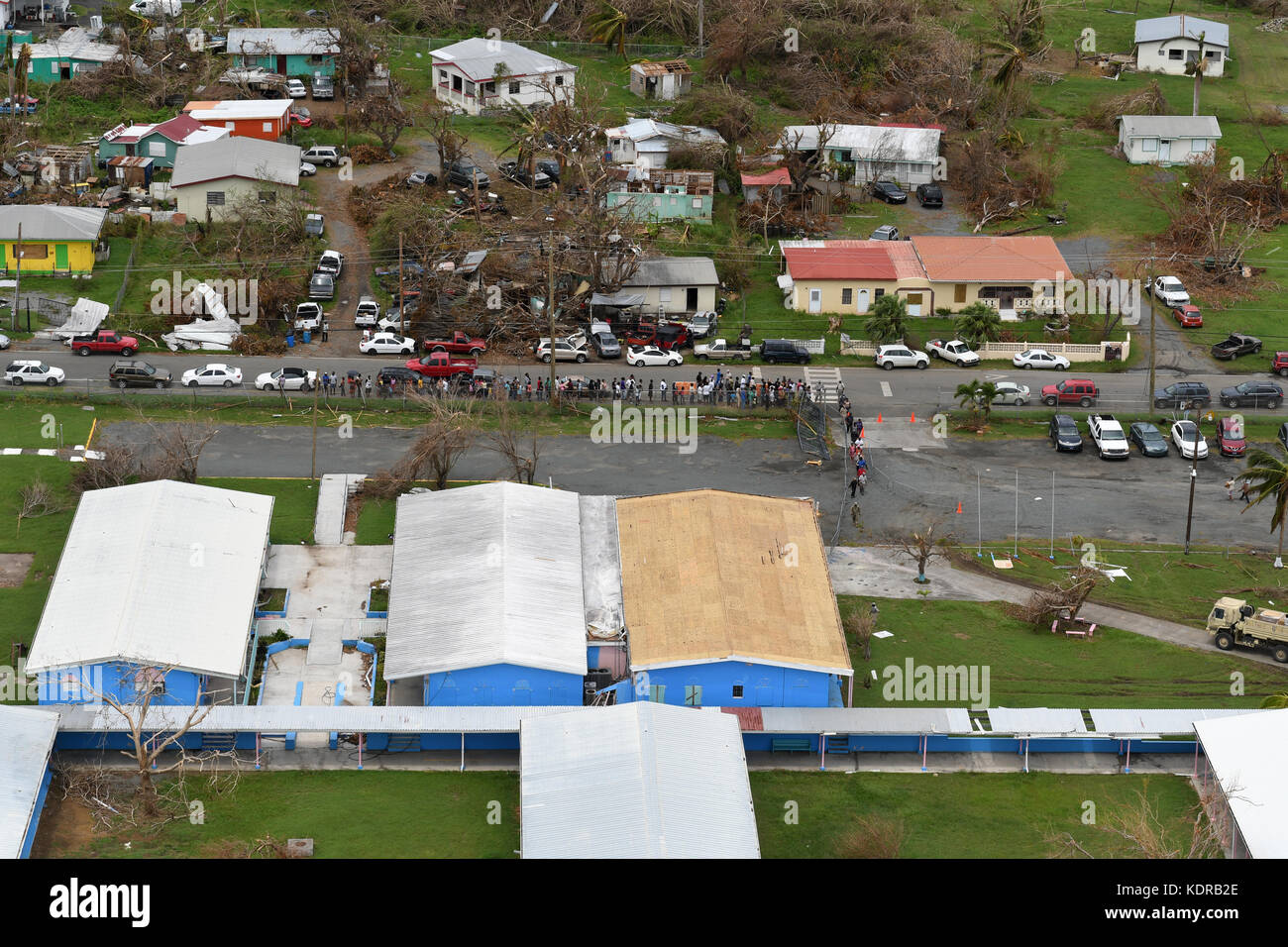 Aerial view of the damage caused by Hurricane Maria September 30, 2017 ...