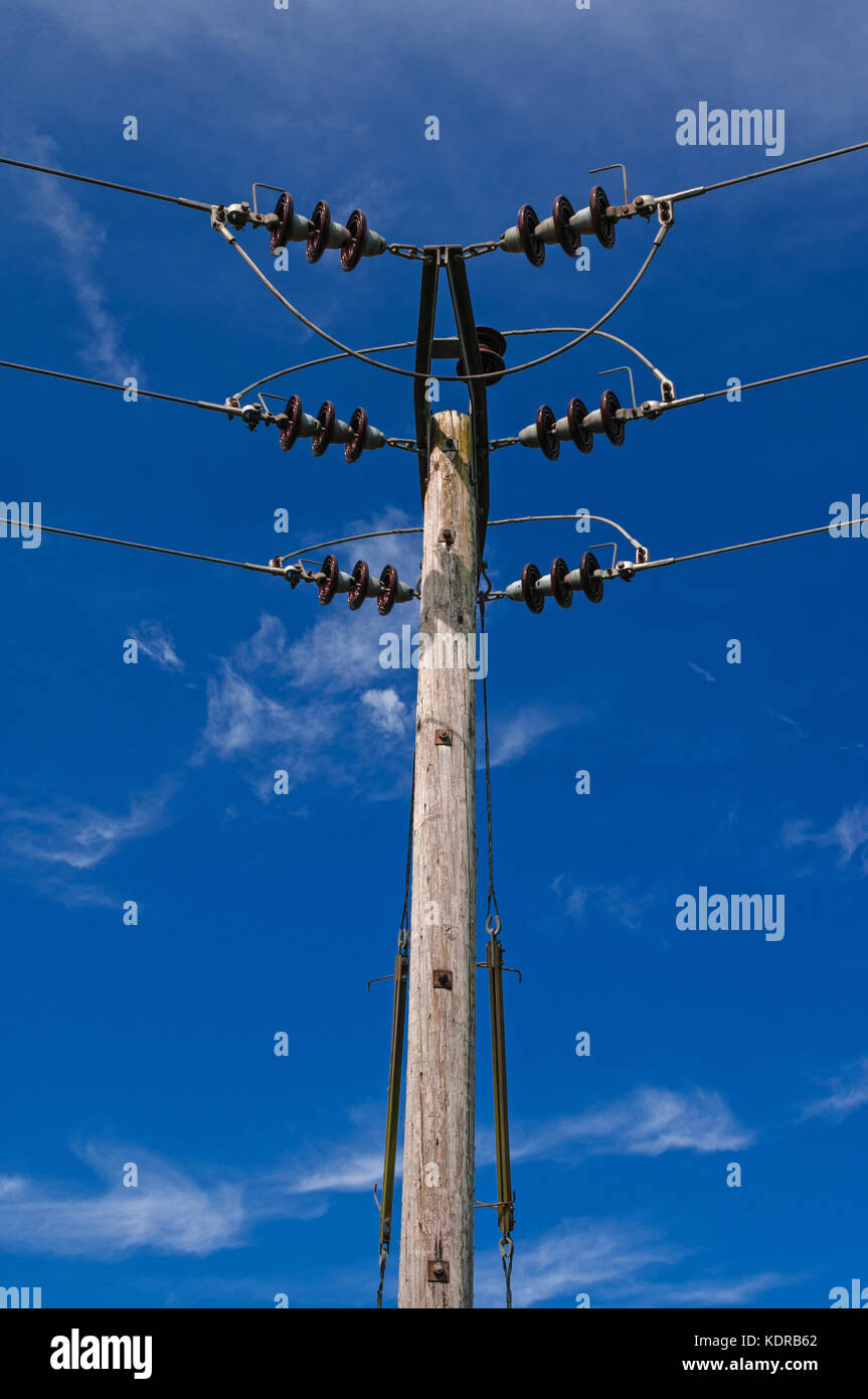 Old wooden electricity pylon power hi-res stock photography and images ...