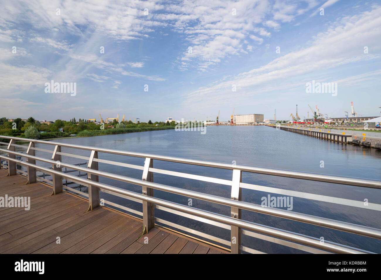 Szczecin in Poland / Waterfront view of the industrial areas of the ...