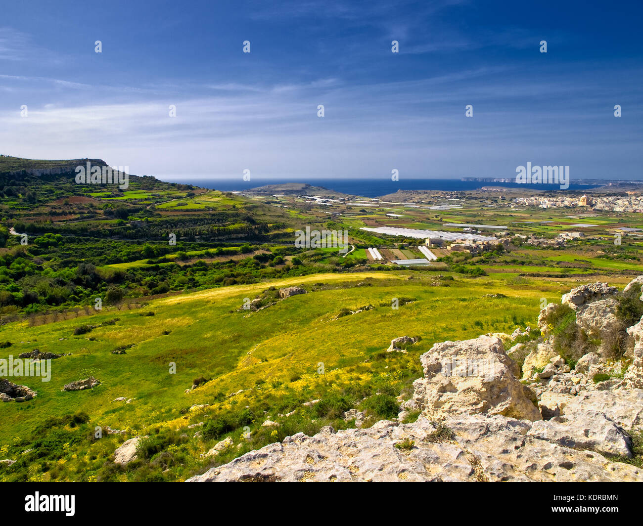 Valley view in Malta Stock Photo - Alamy