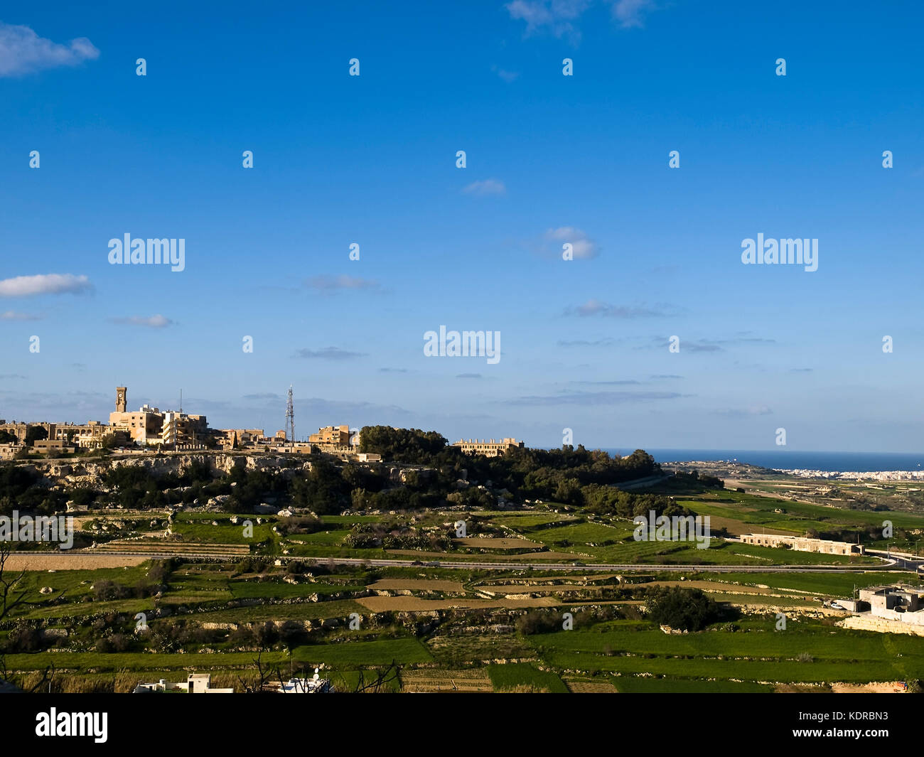 General view of Mtarfa hill as seen from Mdina in Malta Stock Photo - Alamy
