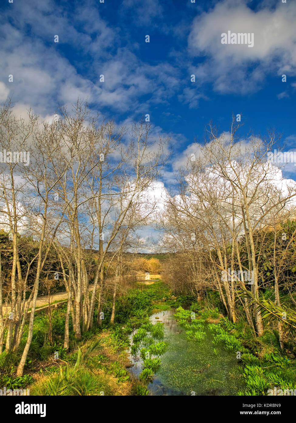 Landscape shot in HDR of Chadwick Lakes in Malta Stock Photo - Alamy