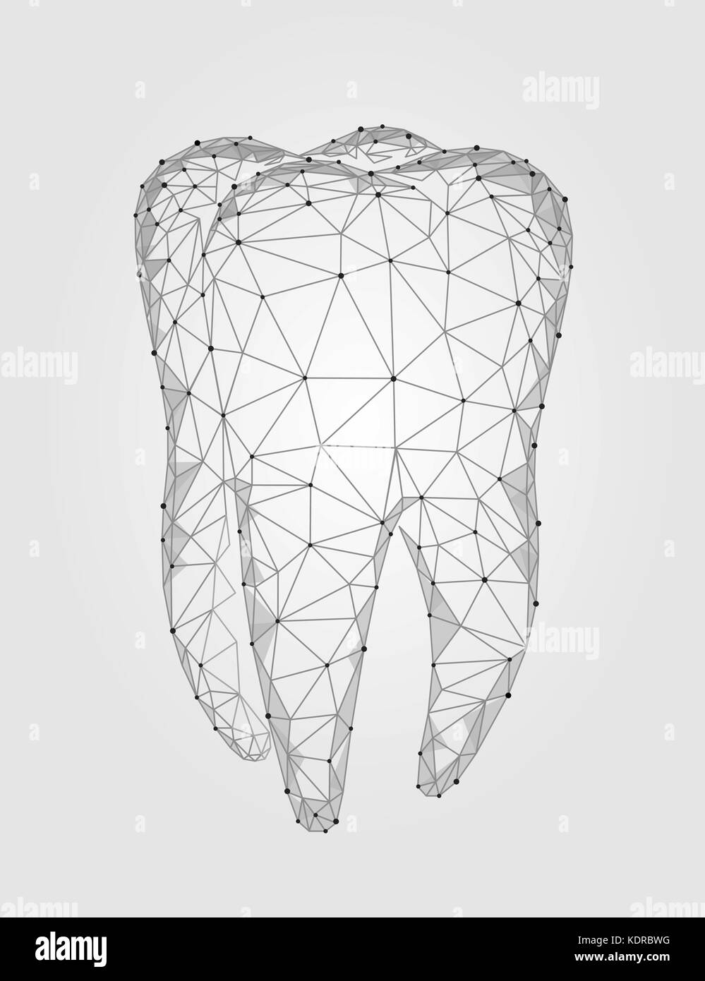 3d model tooth polygonal structure logo. Stomatology symbol low poly ...