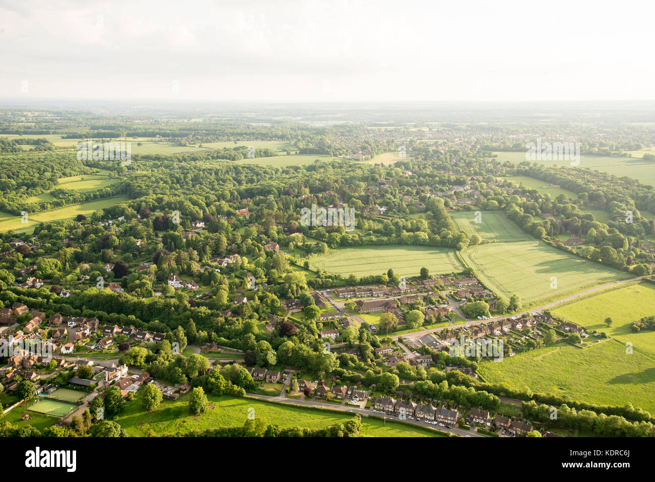 Aerial view of Buckinghamshire Landscape - United Kingdom - Hot air ...