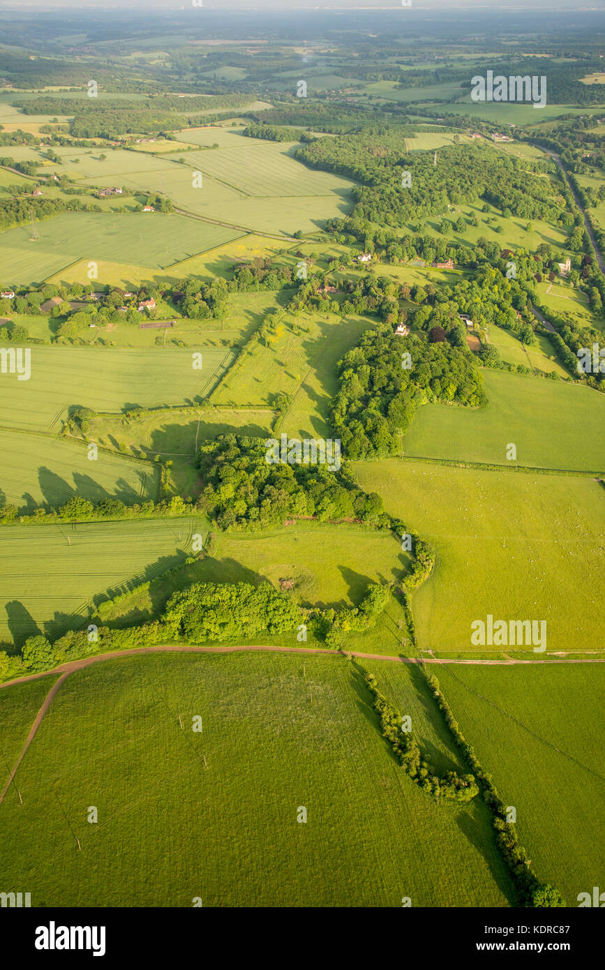 Aerial view of Buckinghamshire Landscape - United Kingdom - Hot air ...