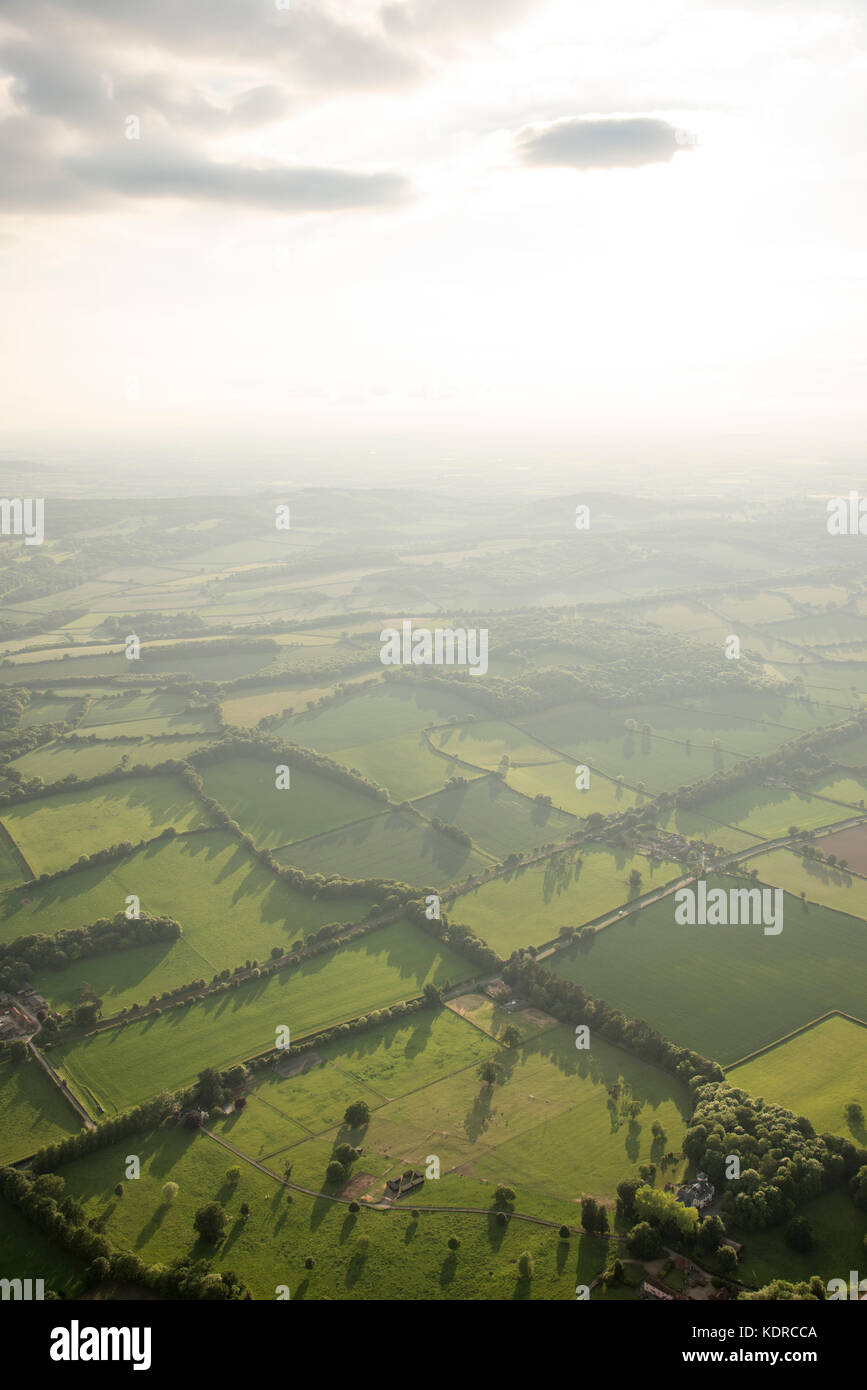 Aerial view of Buckinghamshire Landscape - United Kingdom - Hot air ...