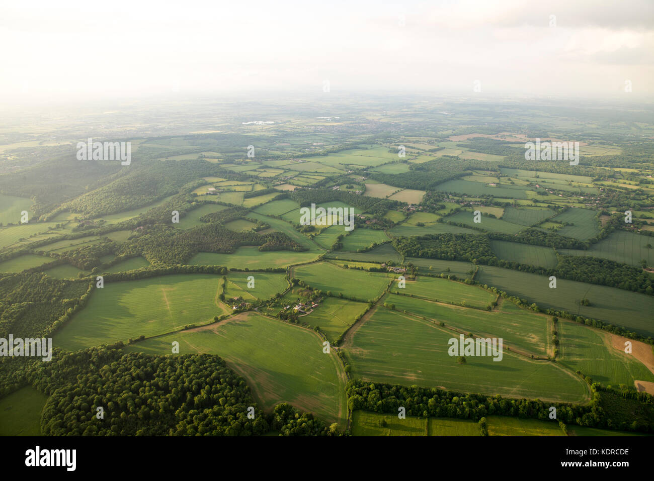 Aerial view of Buckinghamshire Landscape - United Kingdom - Hot air ...