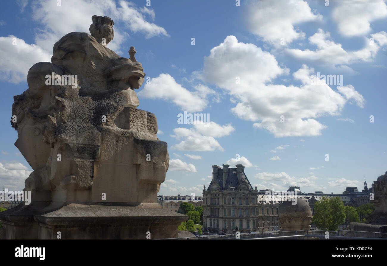 Louvre museum aerial view hi-res stock photography and images - Alamy