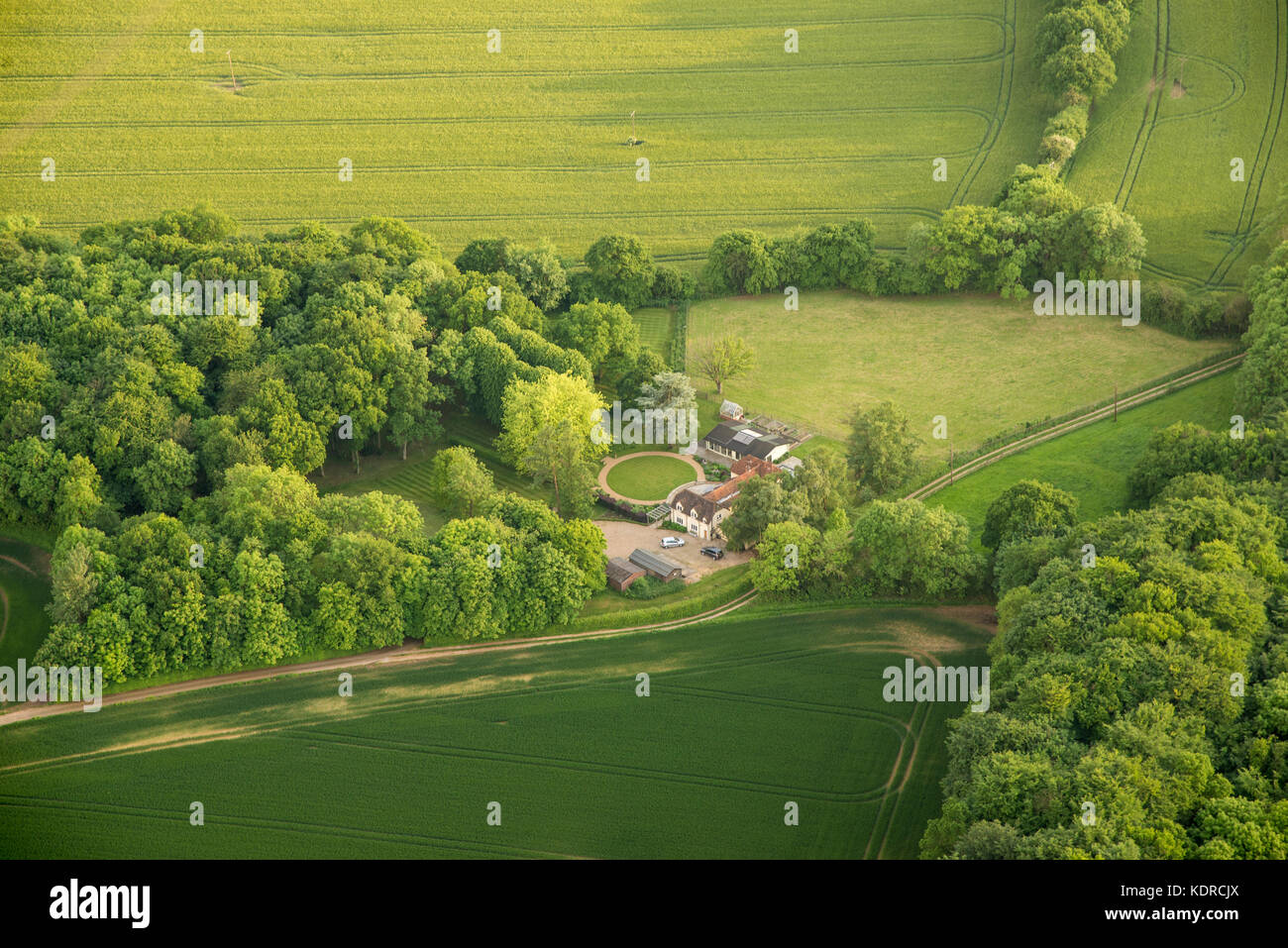 Aerial view of Buckinghamshire Landscape - United Kingdom - Hot air ...