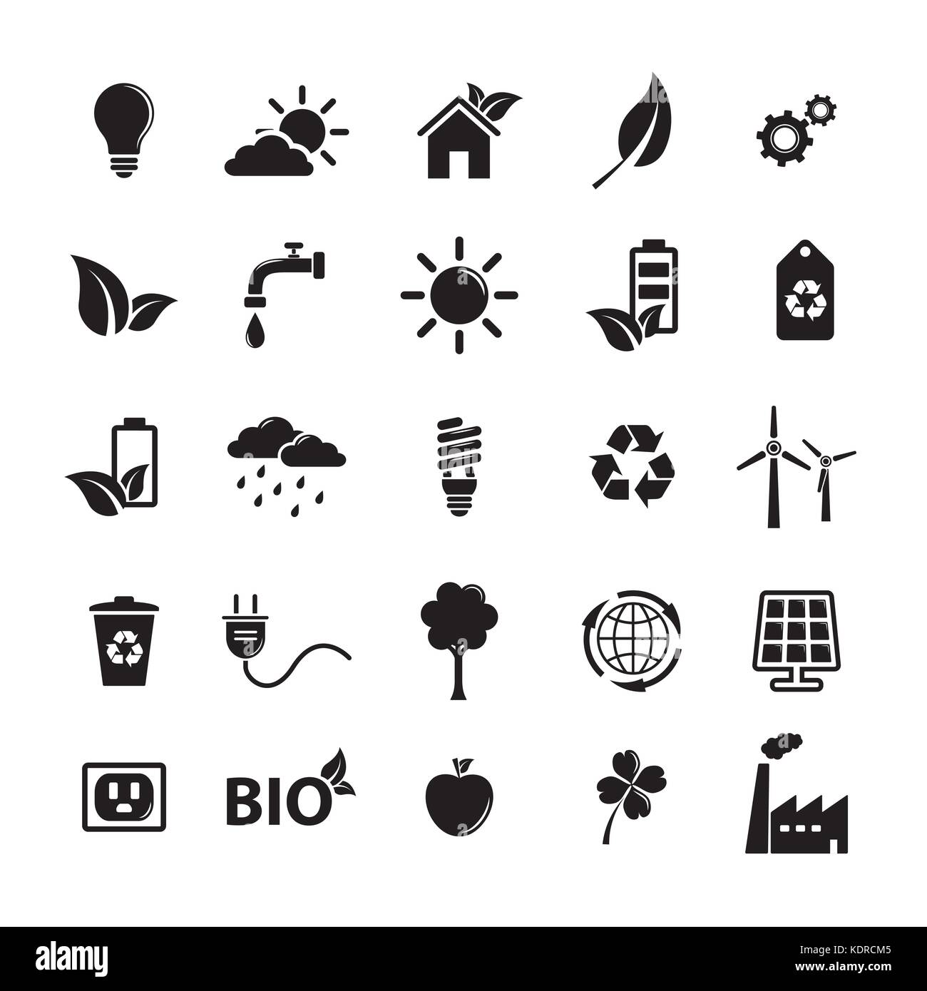 Set of 25 ecology icons. Vector illustration Stock Vector Image & Art ...
