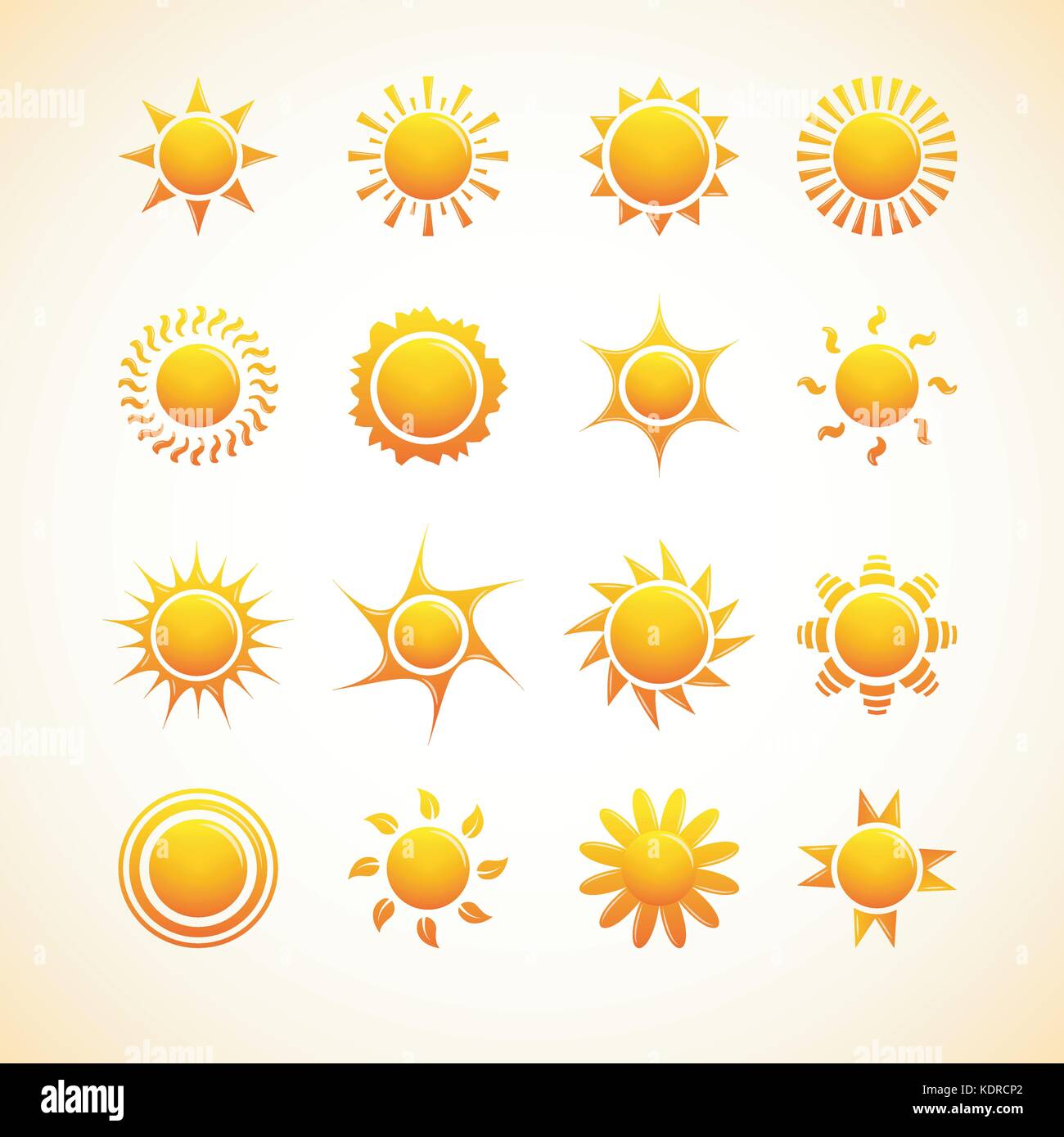 Collection of sun icons. Vector eps 10 Stock Vector Image & Art - Alamy