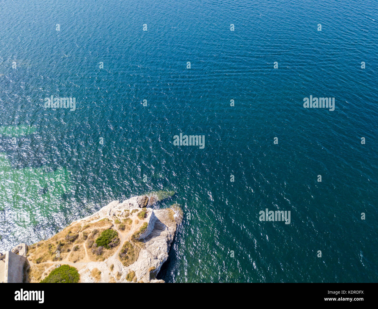 Aerial view of a promontory, coast, cliff, cliff overlooking the sea ...