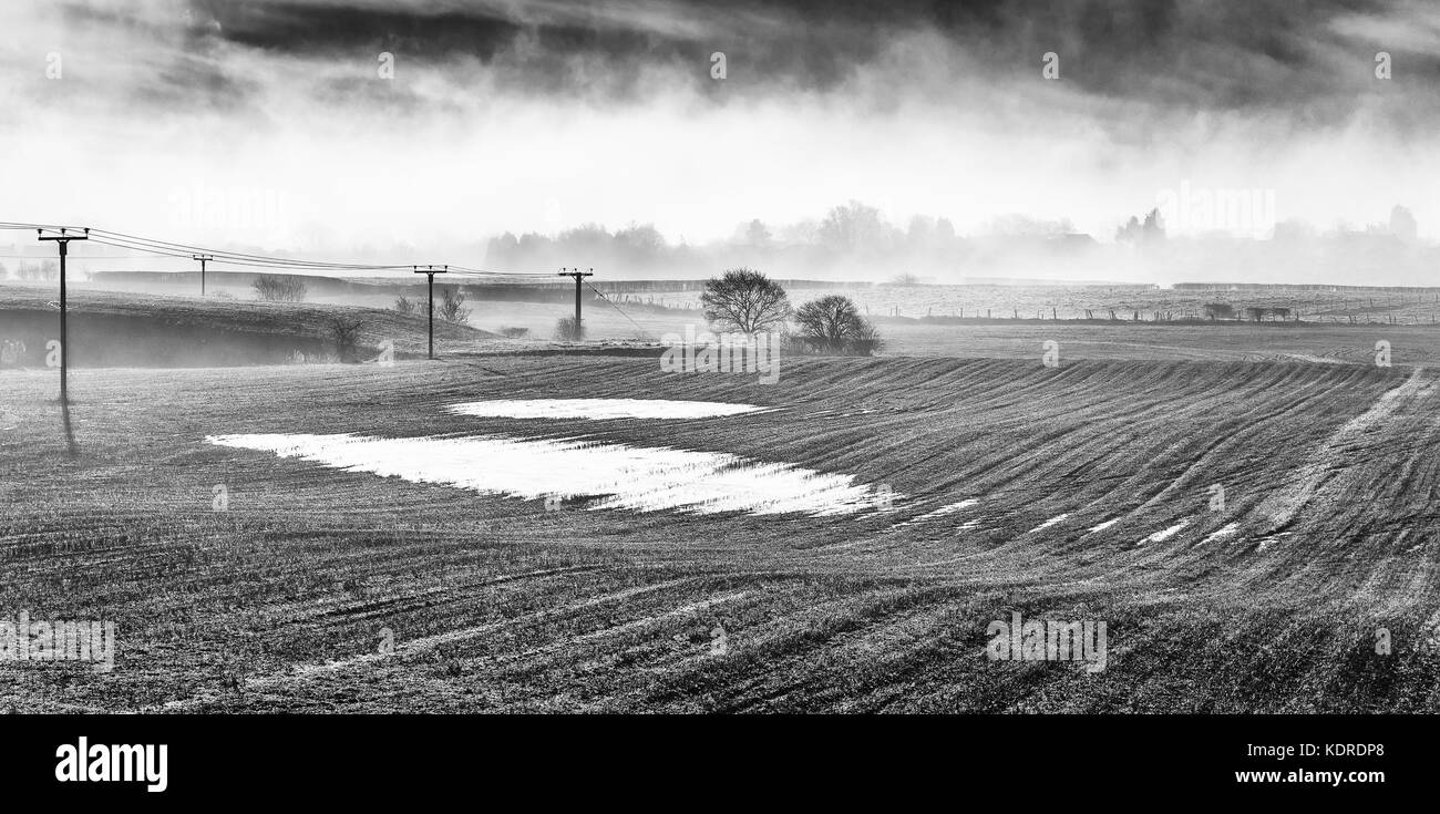 Last winter snow on Black and White Stock Photos & Images - Alamy