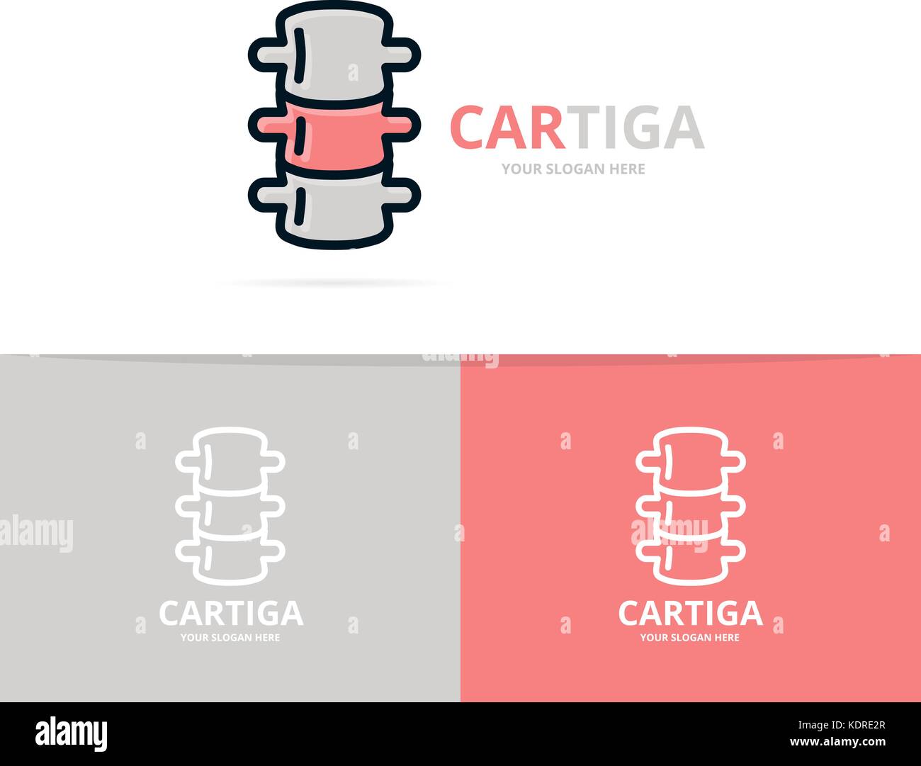 Unique backbone and spine logo design template. Unique anatomy and ...