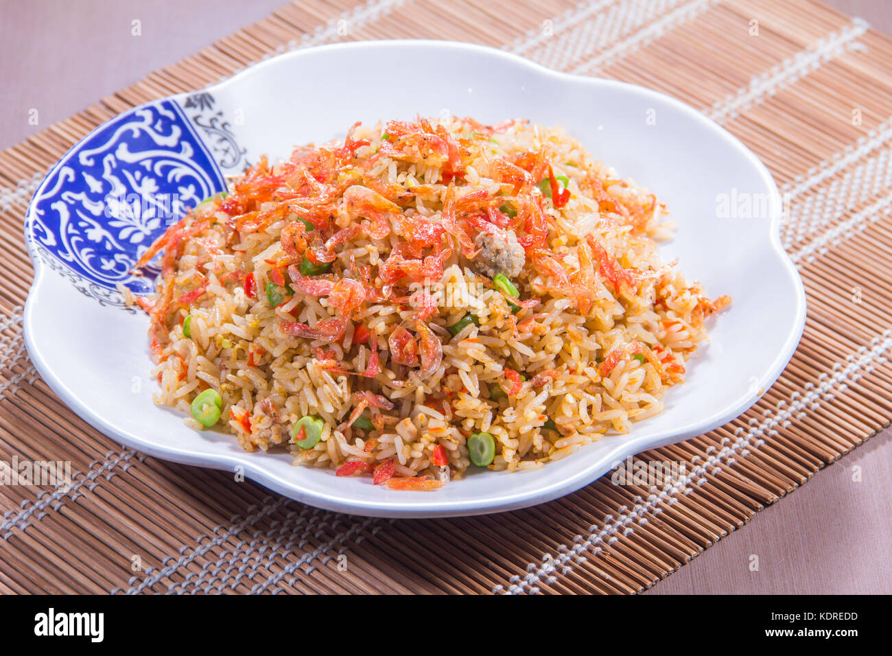 Chinese special fried chicken egg peas rice hi-res stock photography ...