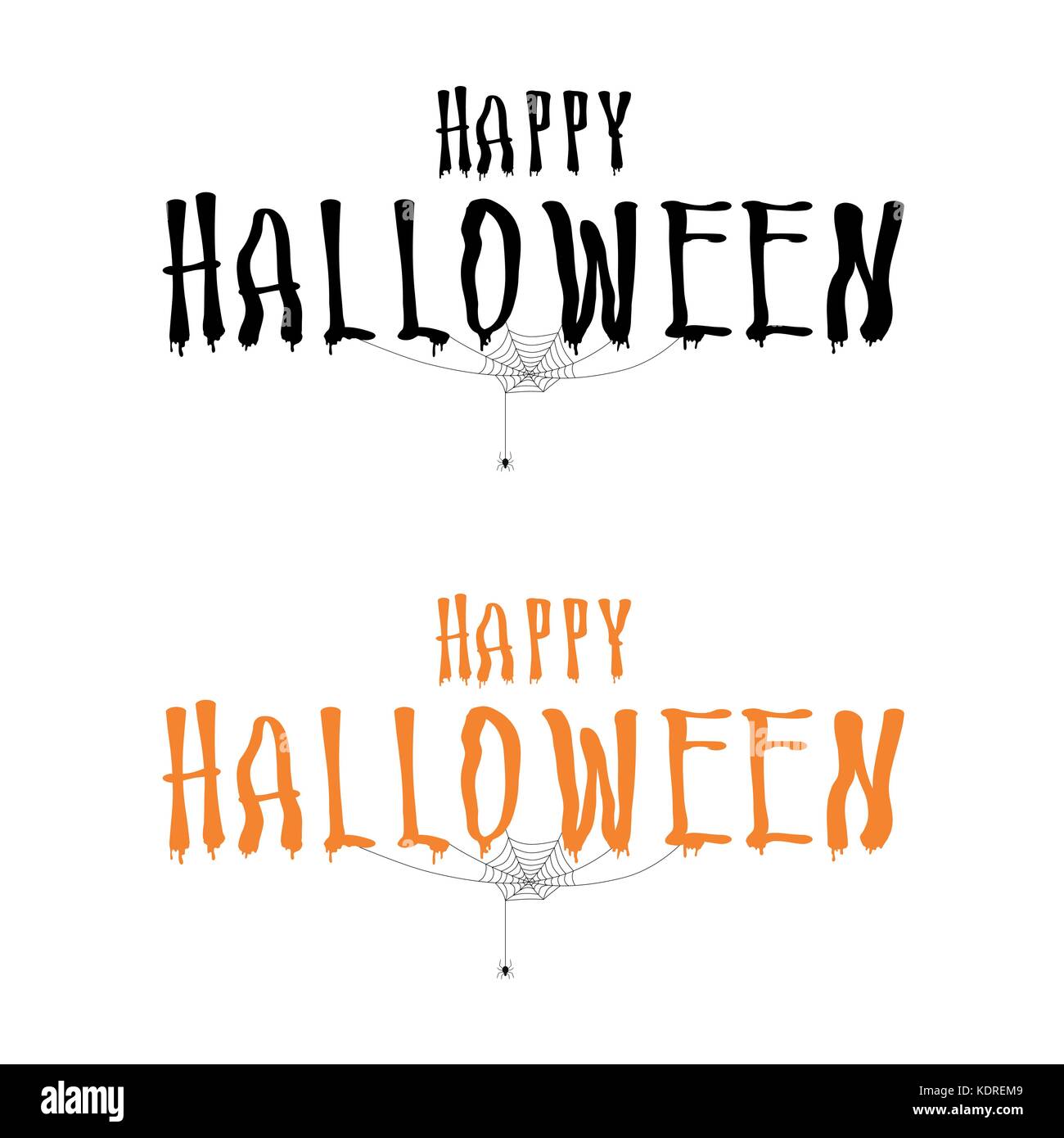 Happy halloween lettering with spider and web. Halloween calligraphy ...