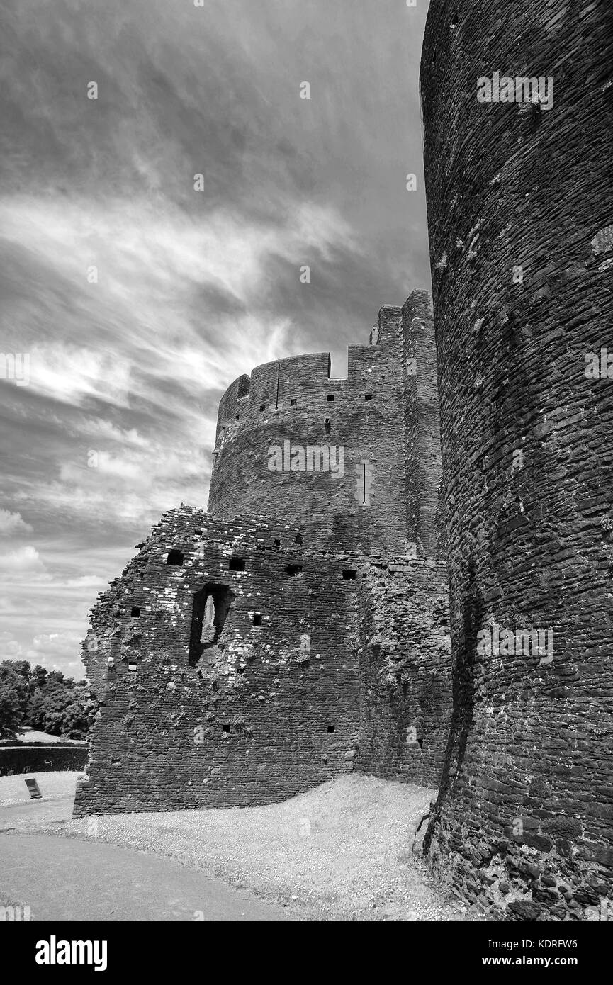North west tower. Caerphilly Castle Stock Photo - Alamy