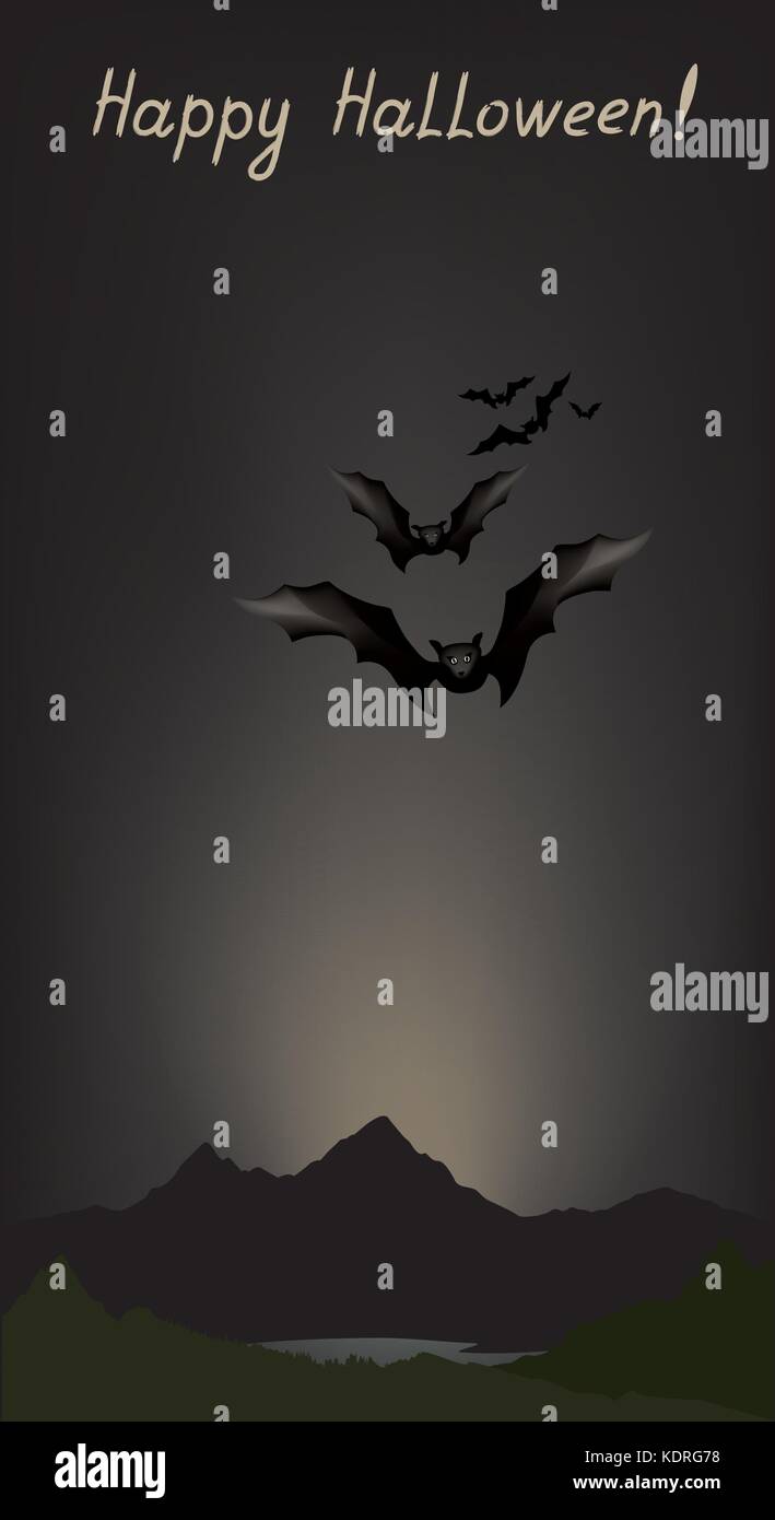 Vampire night halloween card Stock Vector Images - Alamy
