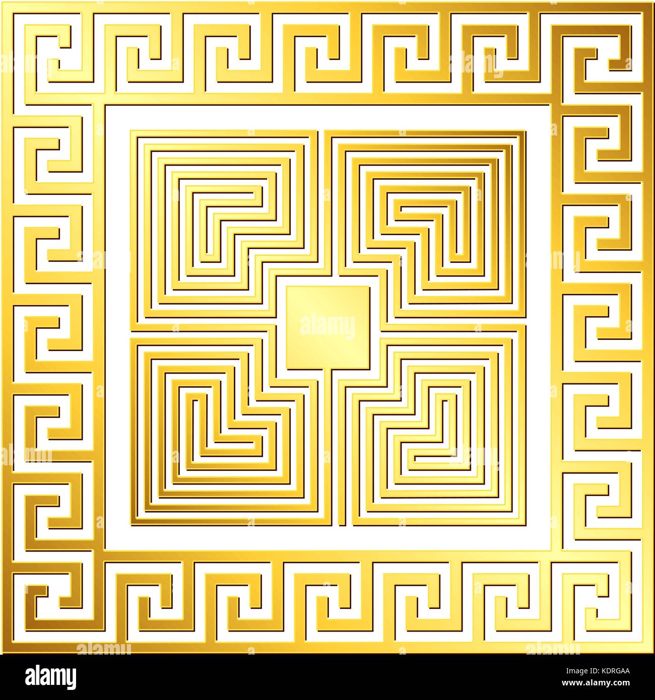 Traditional vintage gold Greek ornament, Meander Stock Vector Image ...