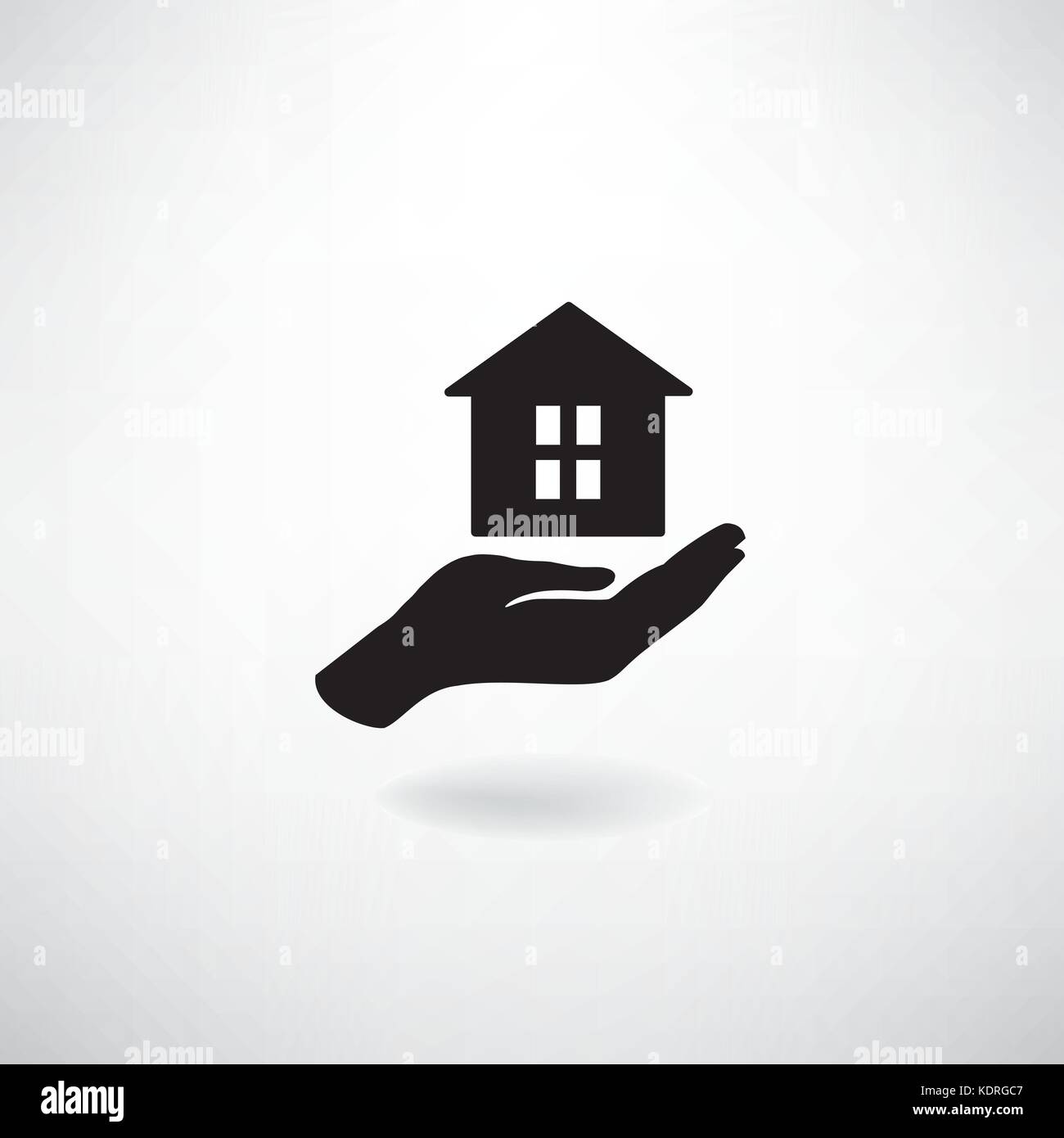 Home in hand silhouette Stock Vector Images - Alamy