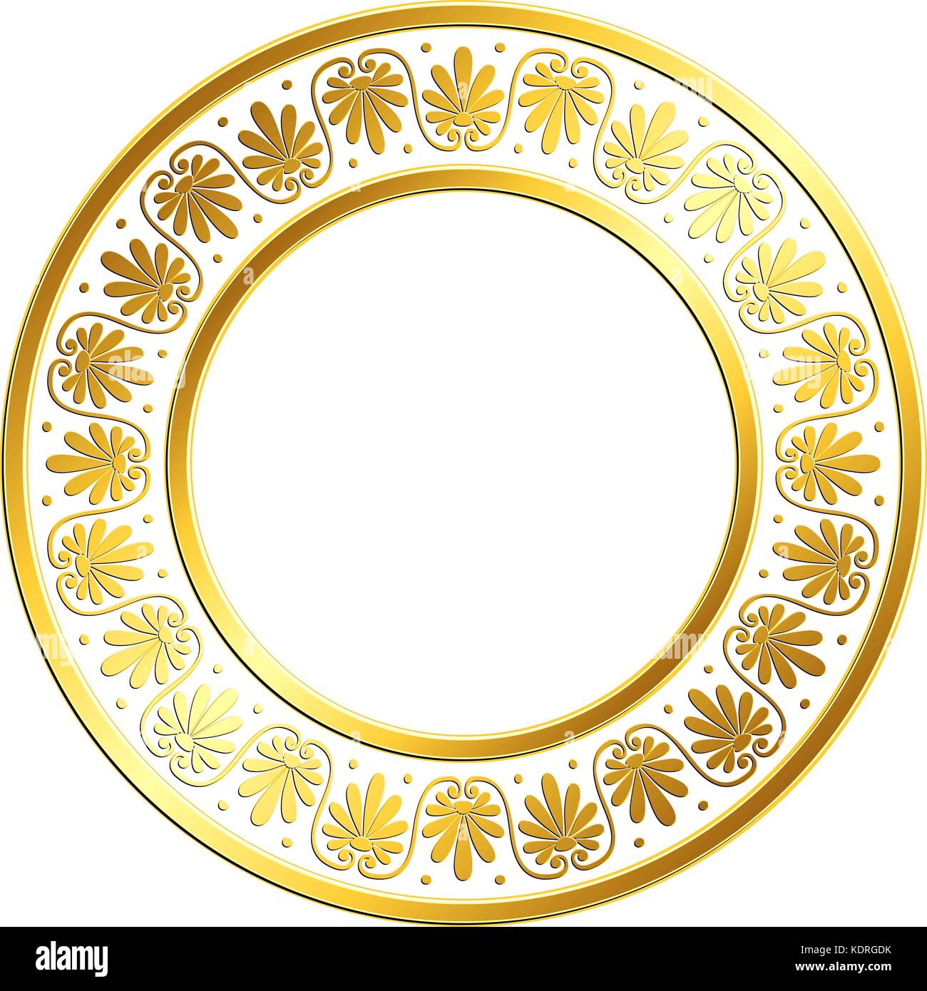 Traditional vintage gold Greek ornament, Meander Stock Vector Image ...