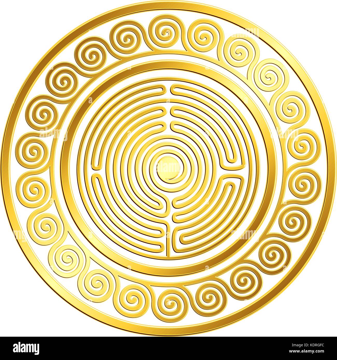 Traditional vintage gold Greek ornament, Meander Stock Vector Image ...