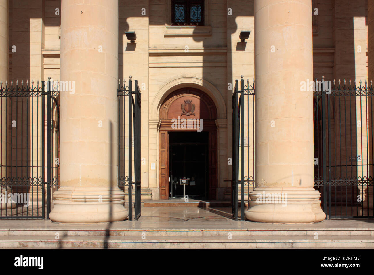 Entrance to the Courts of Justice in Valletta, Malta Stock Photo - Alamy