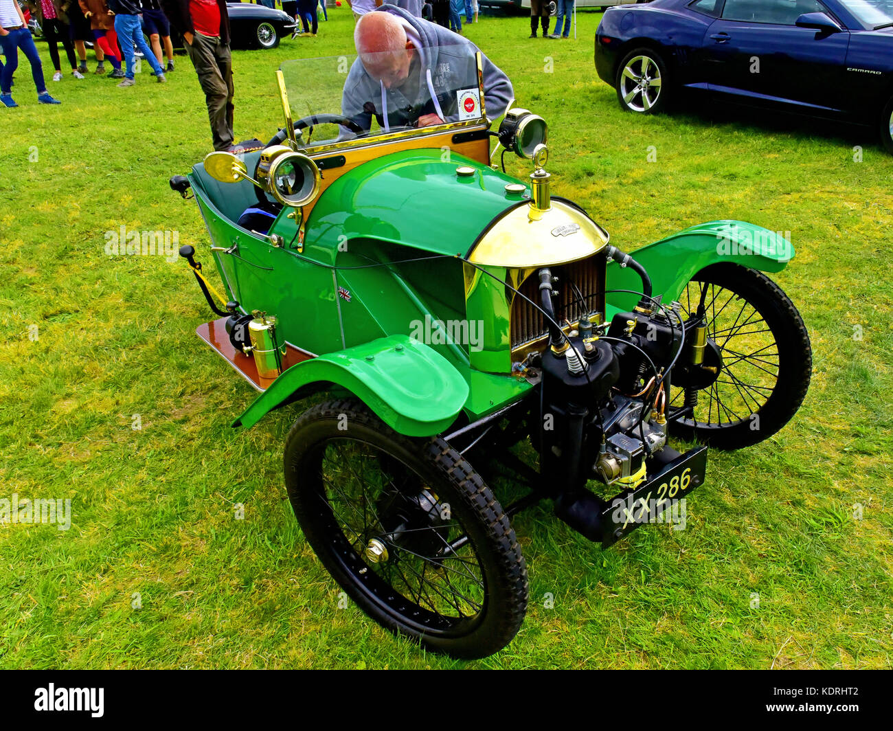 British racing green Morgan 3 wheeler Stock Photo - Alamy