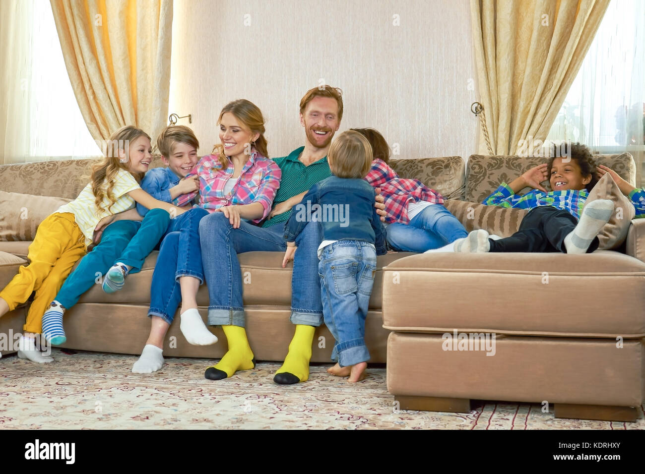 Children and parents Stock Photo - Alamy