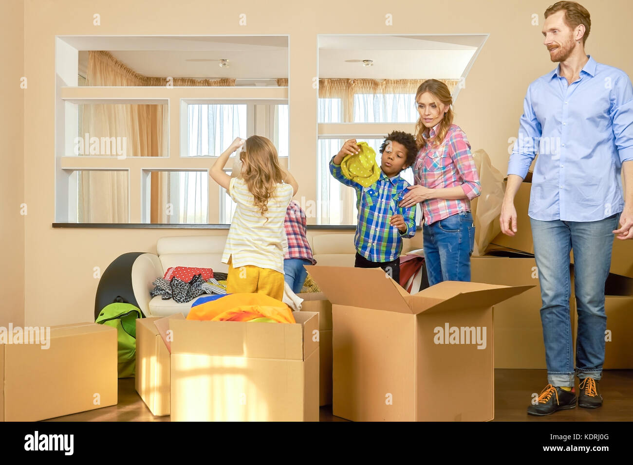 Family is moving in Stock Photo - Alamy