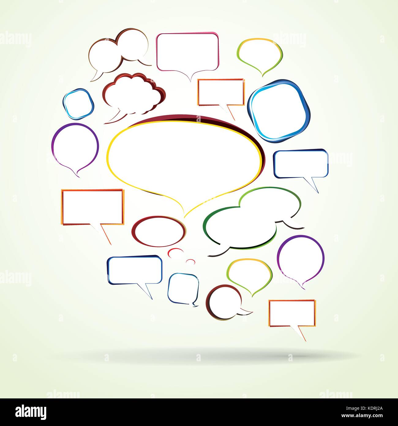 Speech Bubble Made of Small Bubbles - Abstract Colorful Hand Drawn ...