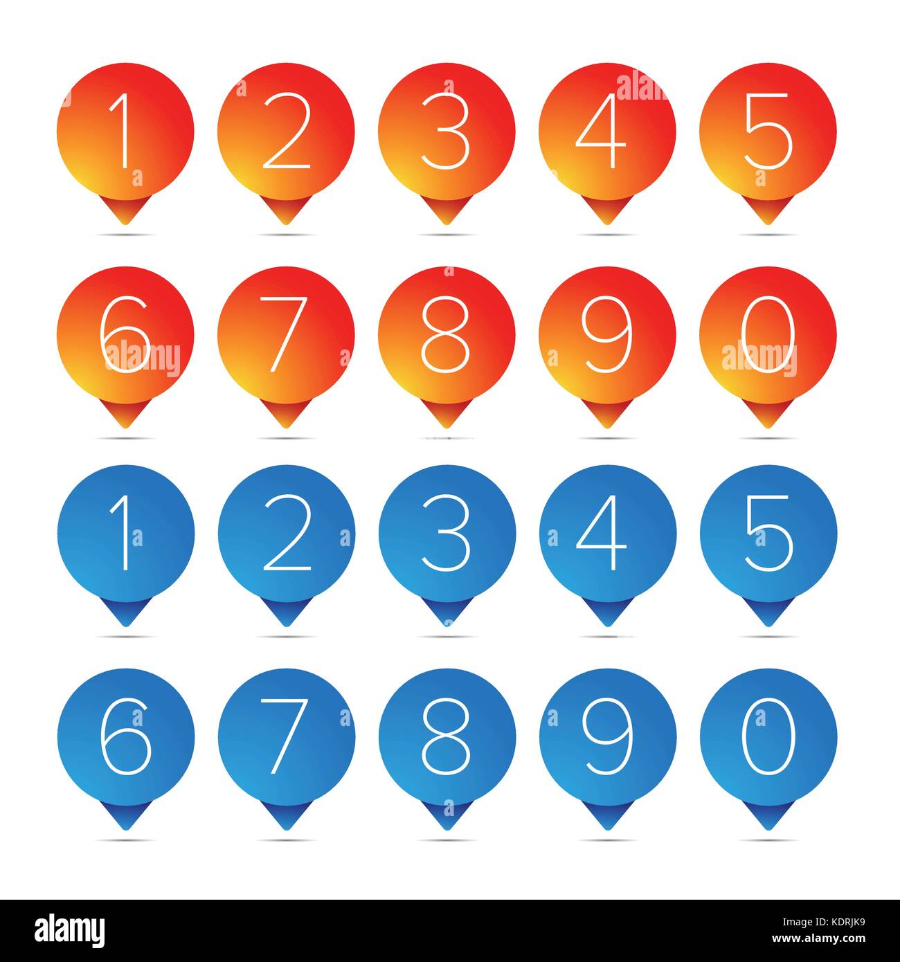 Number set pointer button Stock Vector Image & Art - Alamy