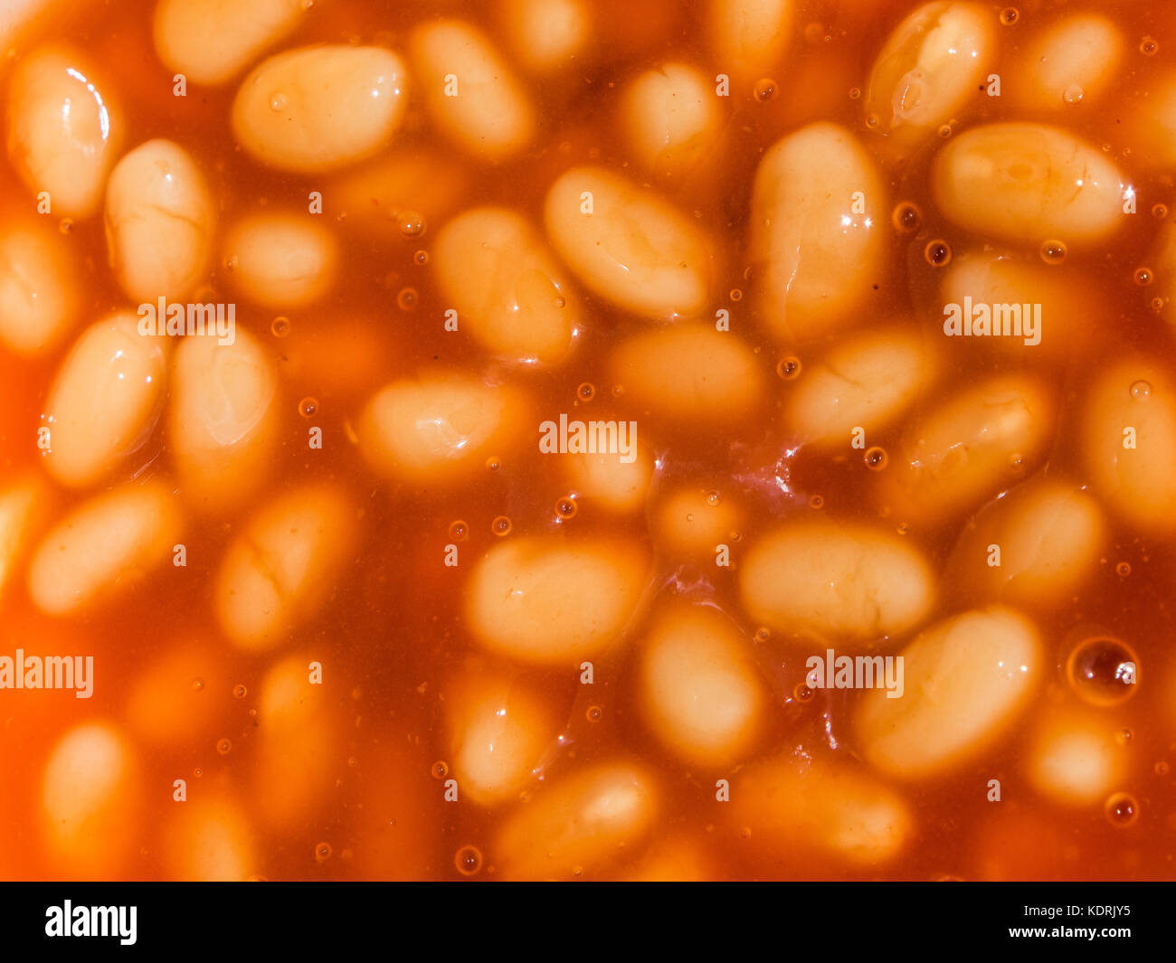 A Close up of Baked beans in tomato sauce Stock Photo - Alamy