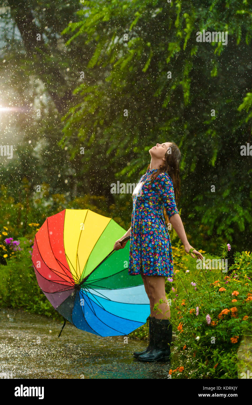 Rain wet happy hi-res stock photography and images - Alamy