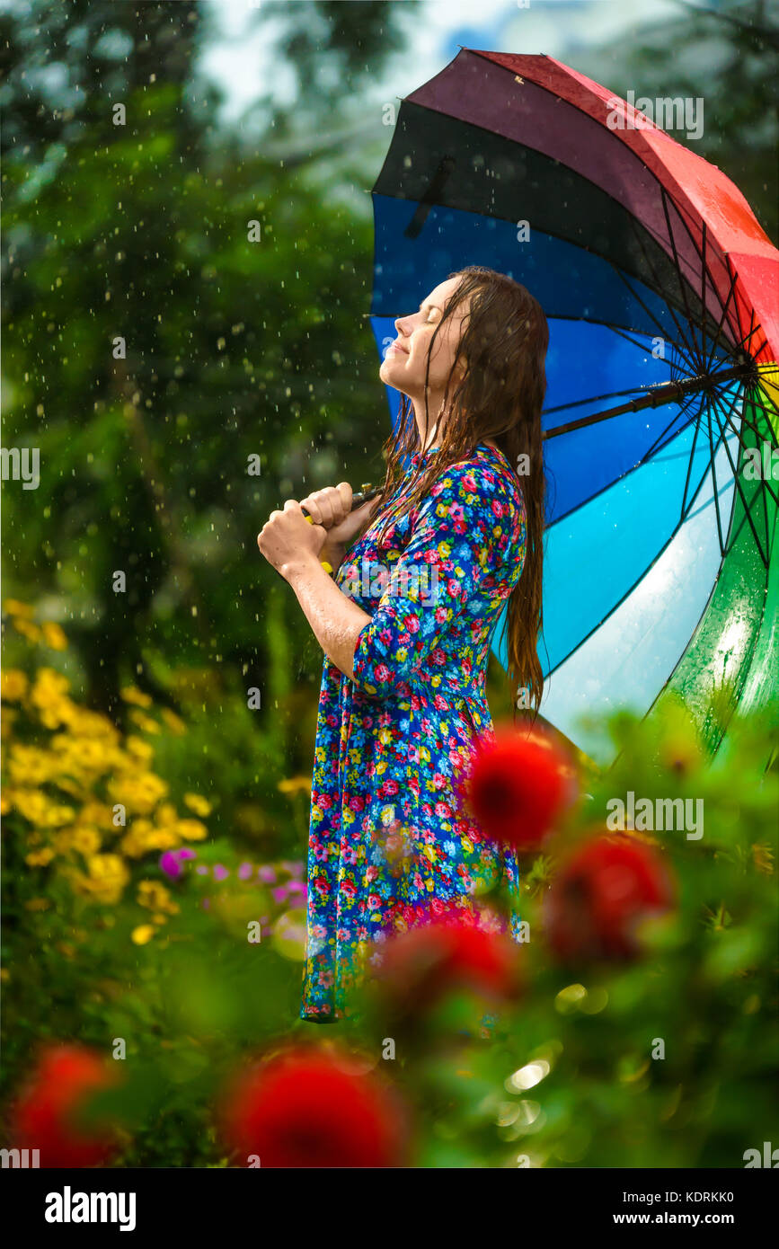 Woman rain wet hi-res stock photography and images - Alamy