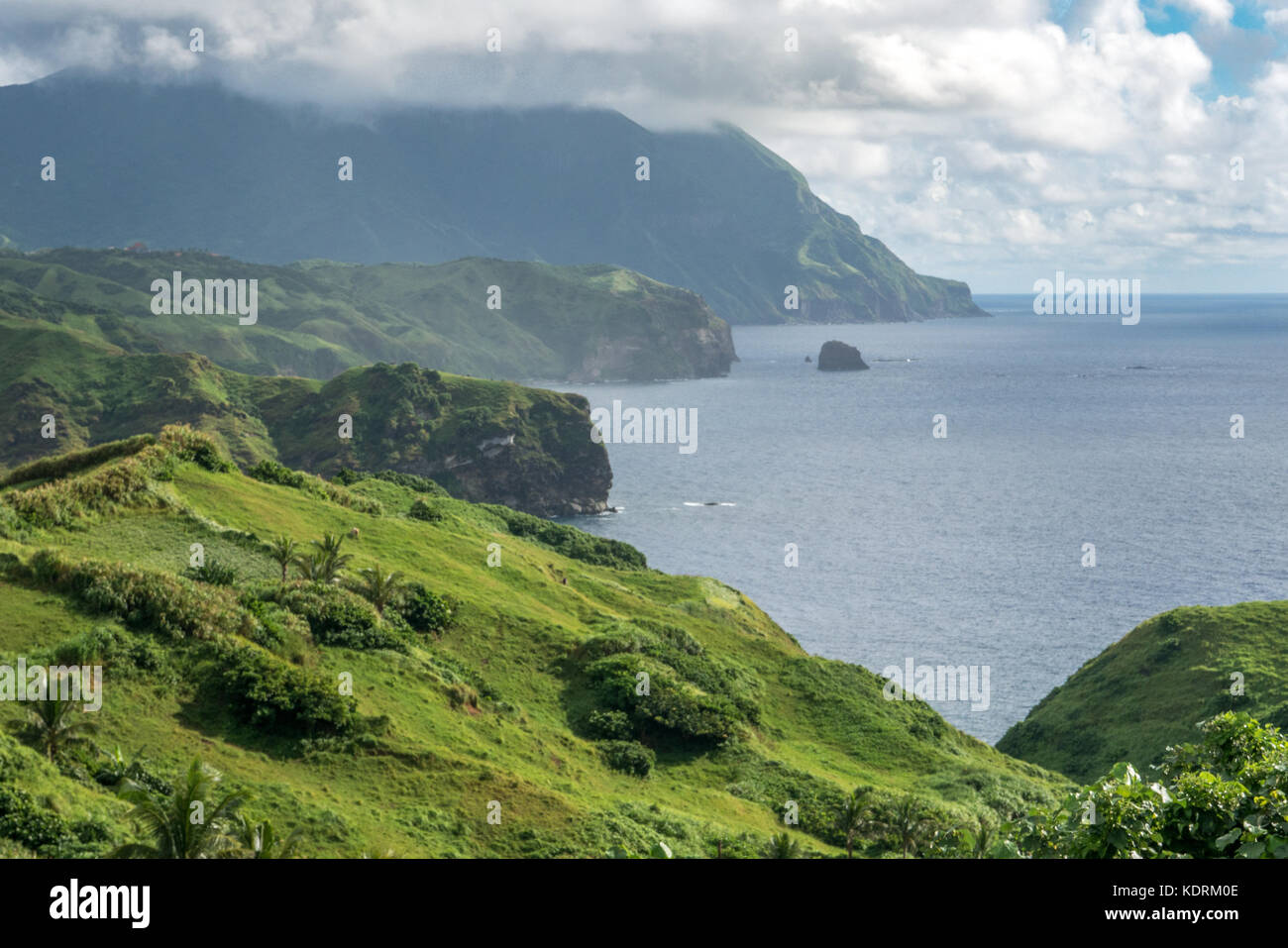 View from Mahatao hill, Batan Island, Batanes, Philippines Stock Photo ...