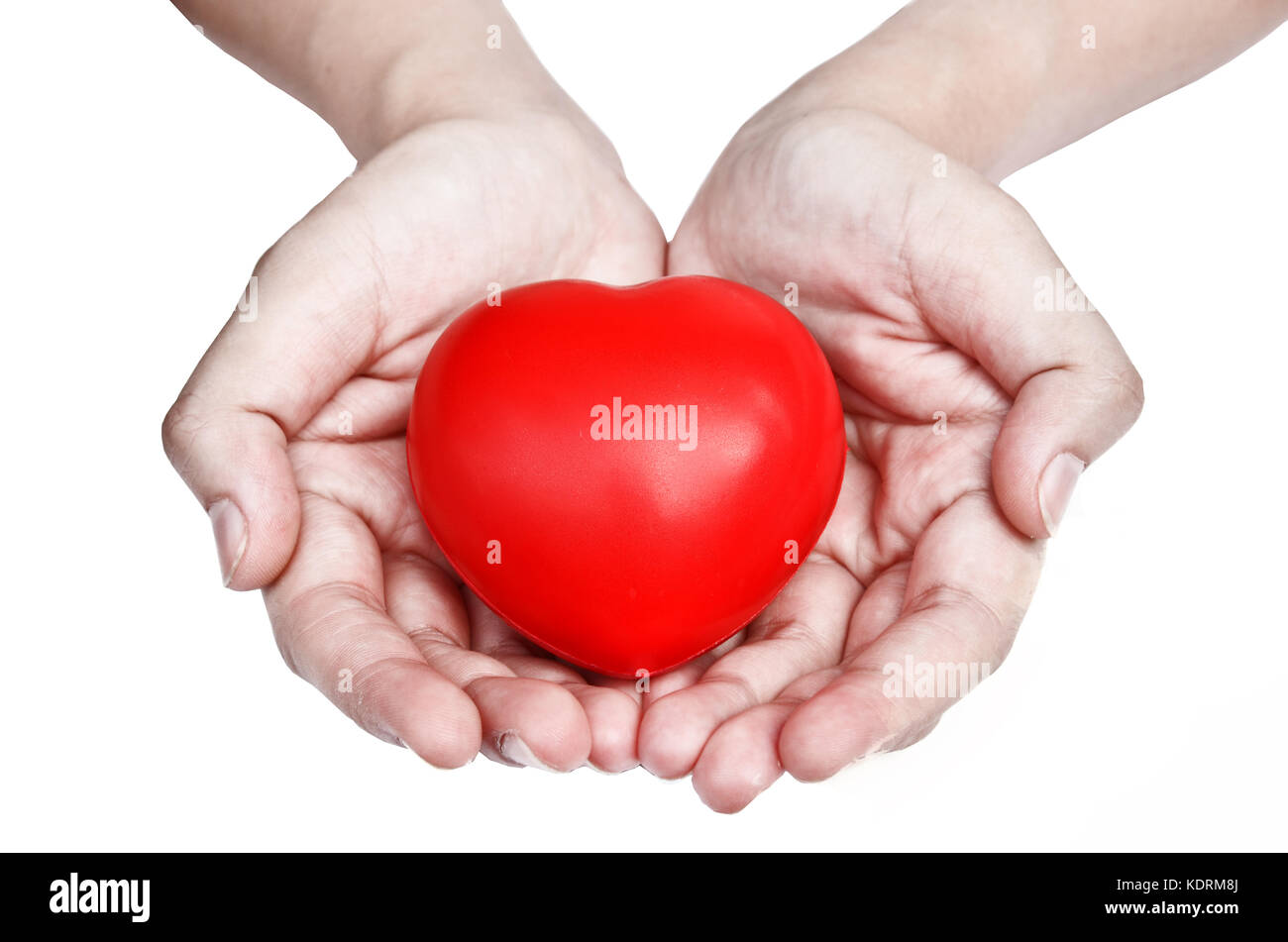 Hands showing red heart Stock Photo - Alamy