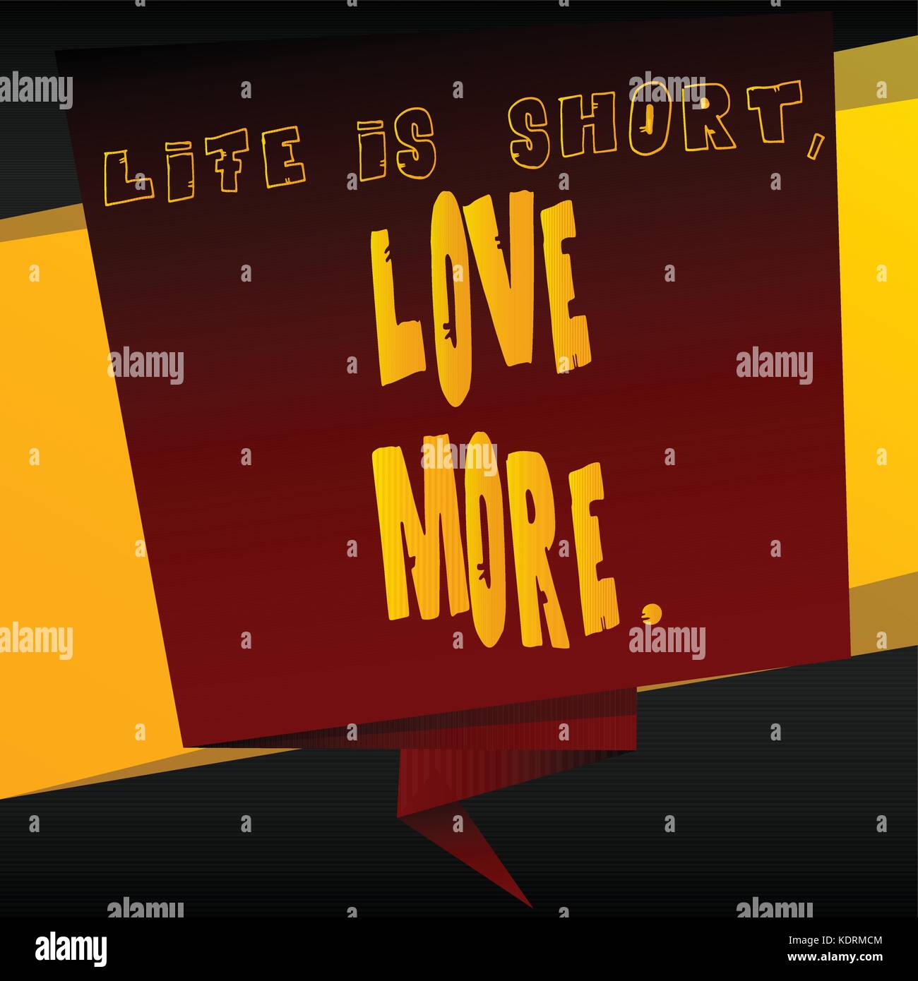 Banner with inspirational, motivational quote. Vector design. Life is ...