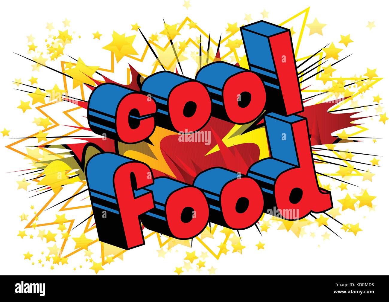 Cool Food - Comic book style phrase on abstract background Stock Vector ...