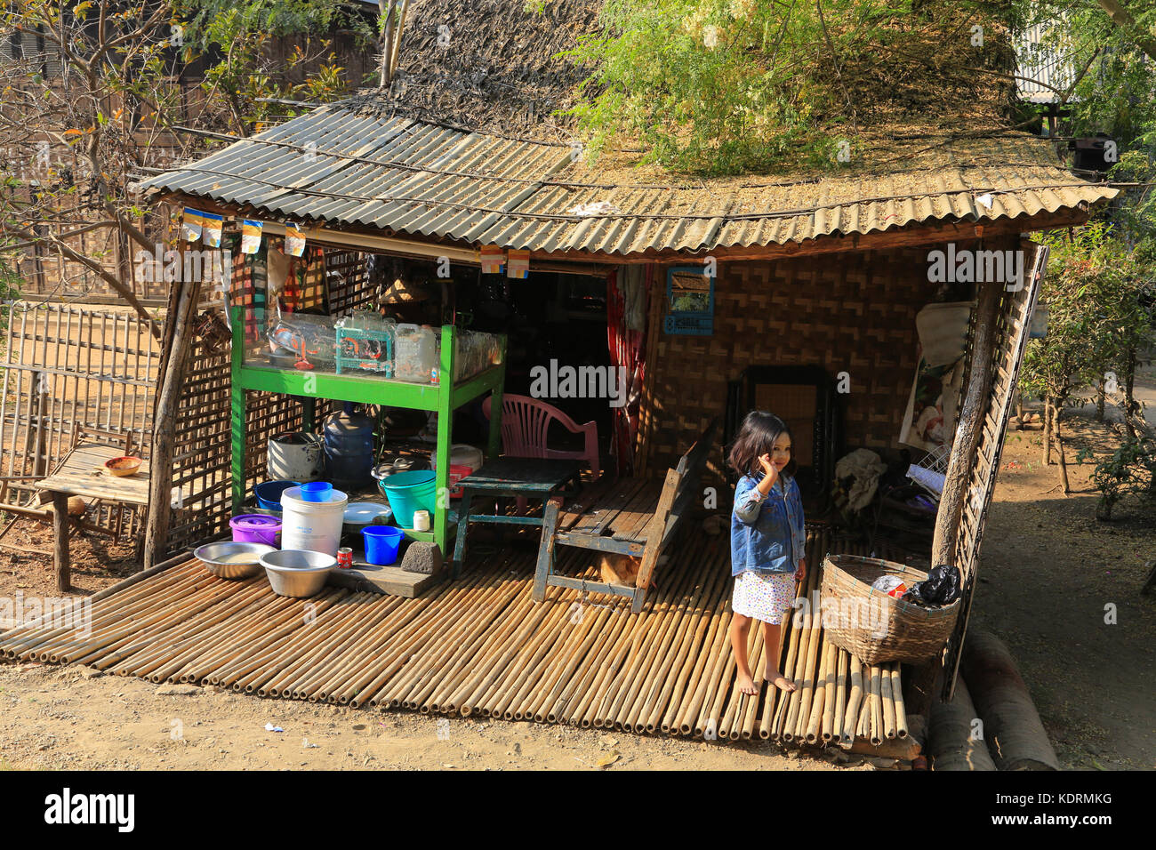 Minhla Village on the right (west) bank of the Irrawaddy River in ...