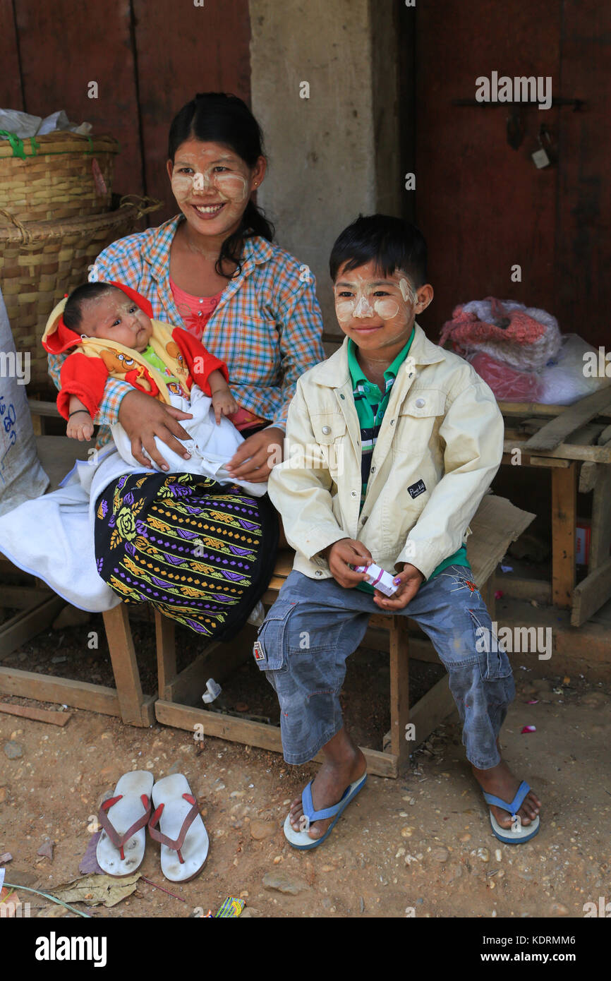Minhla Village on the right (west) bank of the Irrawaddy River in ...