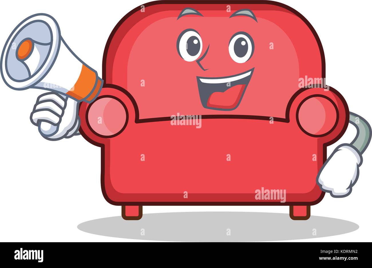 With megaphone red sofa character cartoon Stock Vector Image & Art - Alamy
