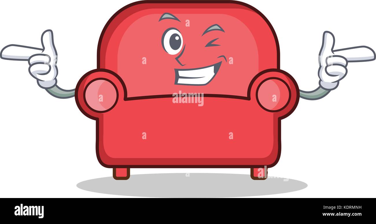 Wink red sofa character cartoon Stock Vector Image & Art - Alamy
