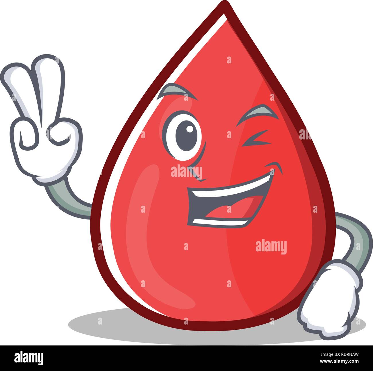 Two Finger Blood Drop Cartoon Mascot Character Stock Vector Image & Art ...
