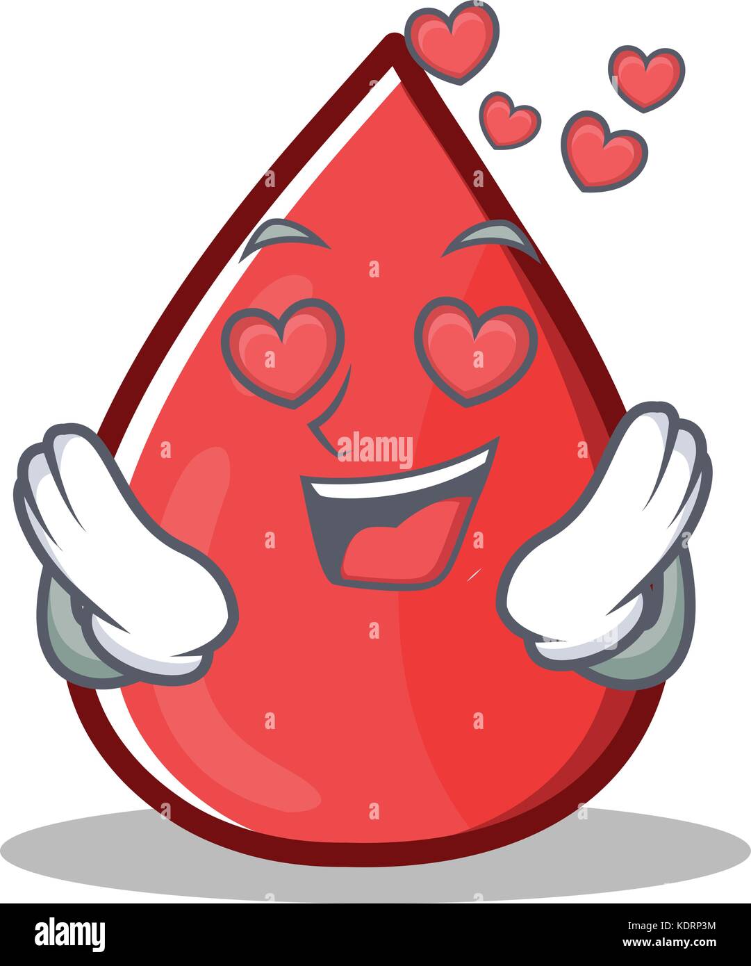 In Love Blood Drop Cartoon Mascot Character Stock Vector Image & Art ...