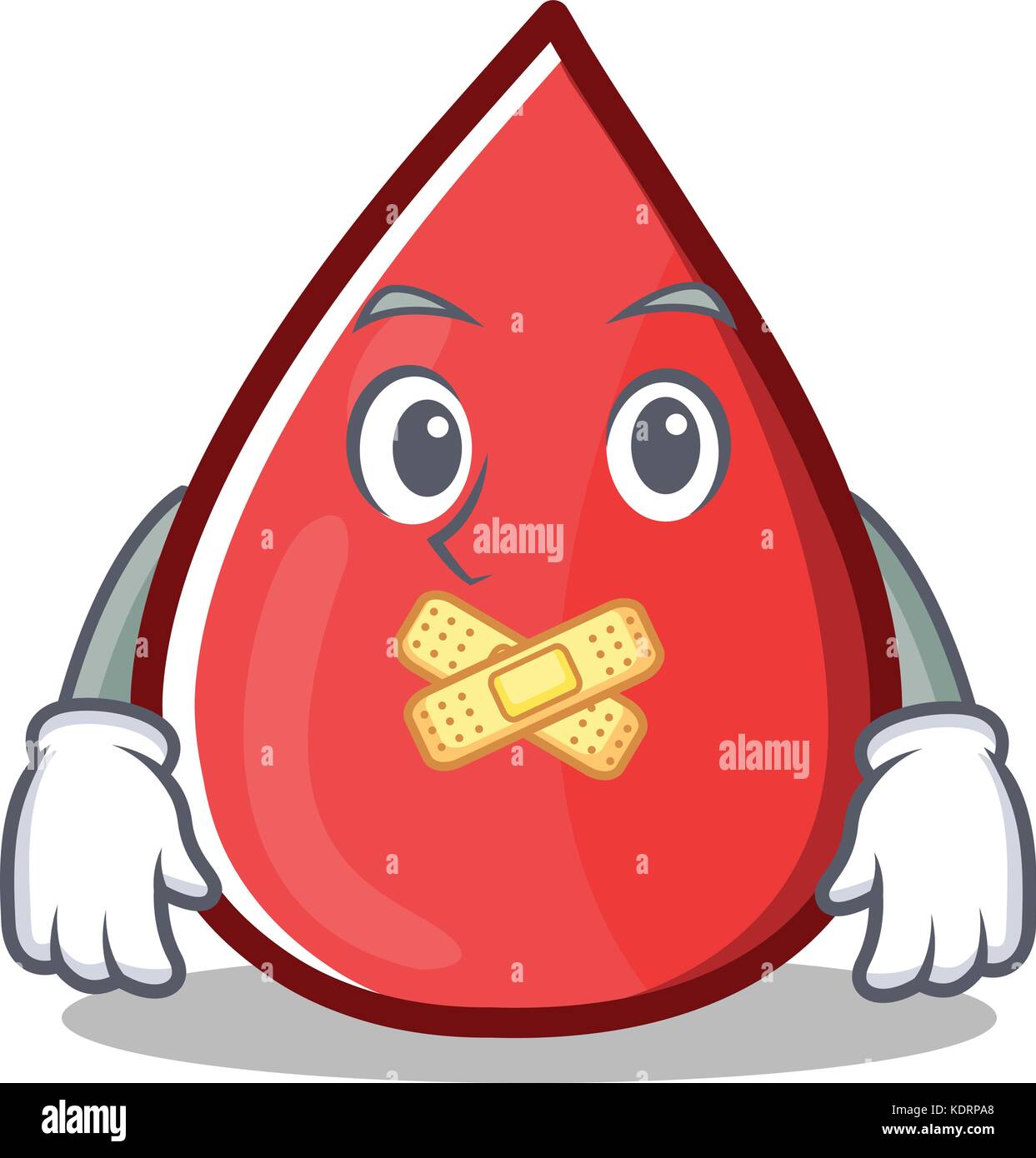 Silent Blood Drop Cartoon Mascot Character Stock Vector Image & Art - Alamy