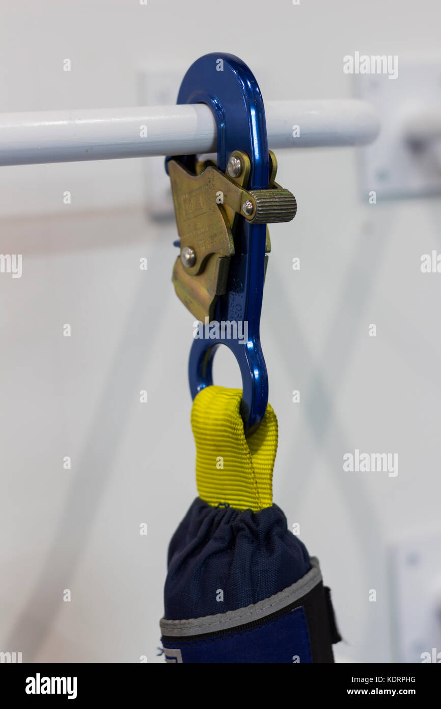 Carabiner for Climbing harness ;Quick Release ; Close up Stock Photo ...